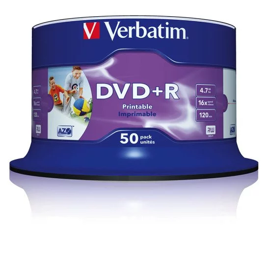DVD vierge imprimable Verbatim DVD+R 16x (boite de 50) 43512 pas cher