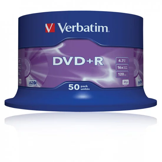 DVD vierge Verbatim DVD+R 16x (boite de 50) 43550 pas cher