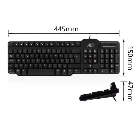 ACT AC5475 clavier USB AZERTY Belge Noir AC5475 pas cher
