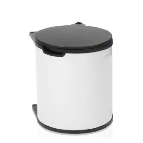 Brabantia 428081 poubelle 15 L Rond Noir, Blanc 428081 pas cher