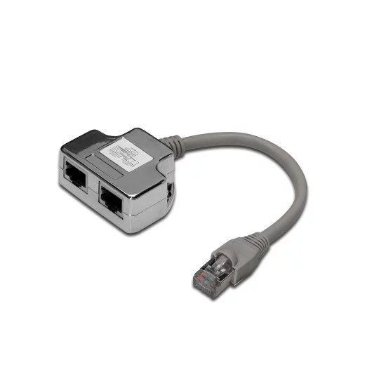 Digitus RJ45/2 x RJ45, 0.19 m RJ-45 2 x RJ-45 Gris, Argent DN-93904 pas ...