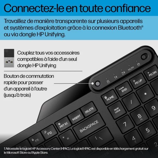 HP 475 Dual-Mode Wireless Keyboard 7N7B9AA#ABB pas cher